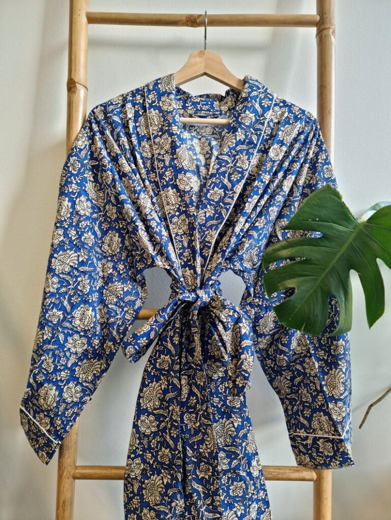 Indigo Reversible Kantha Blue Indigo Multi Patch Print Unisex – Fair ...