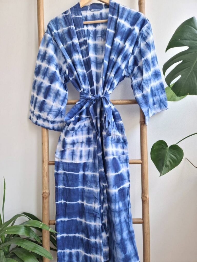 Indigo Reversible Kantha Blue Indigo Multi Patch Print Unisex – Fair ...