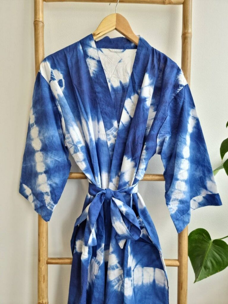 Indigo Reversible Kantha Blue Indigo Multi Patch Print Unisex – Fair ...